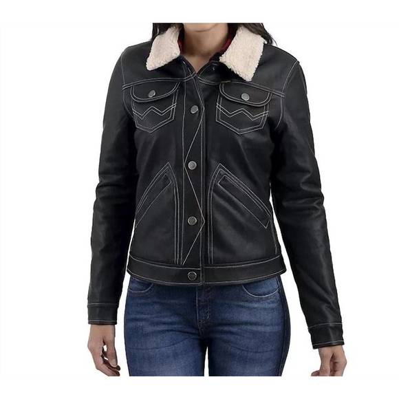 Wrangler | Jackets & Coats | New Wrangler Sherpalined Fauxleather Jacket In Black | Poshmark